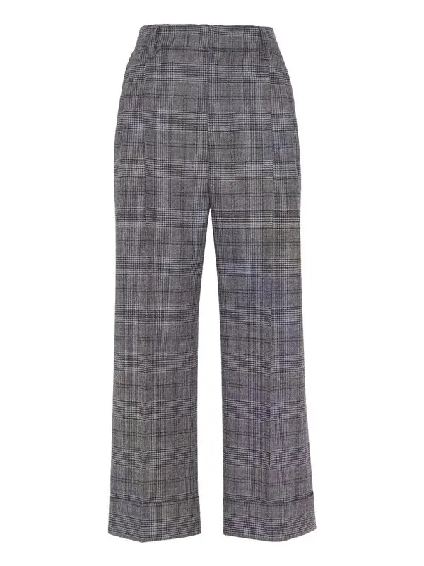 Brunello Cucinelli Prince Of Wales Trousers - Grey