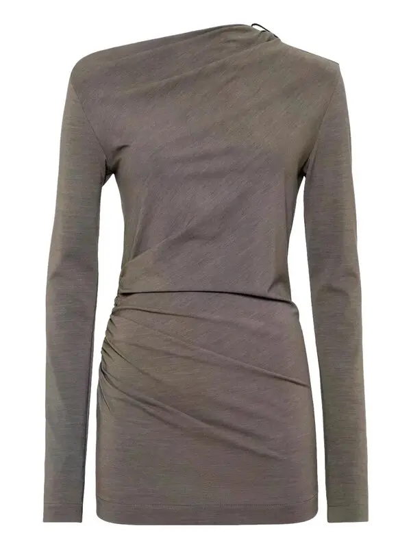 Brunello Cucinelli Ruched Detail Top - Grey