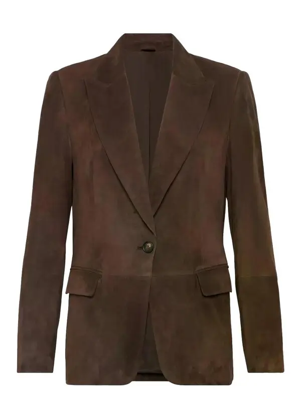 Brunello Cucinelli Suede Blazer - Brown