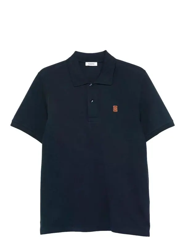 Sandro Logo-embroidered Polo Shirt - Blue
