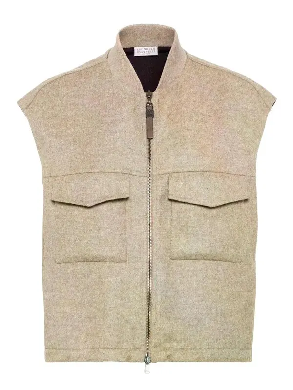 Brunello Cucinelli Mélange-effect Gilet - Neutrals