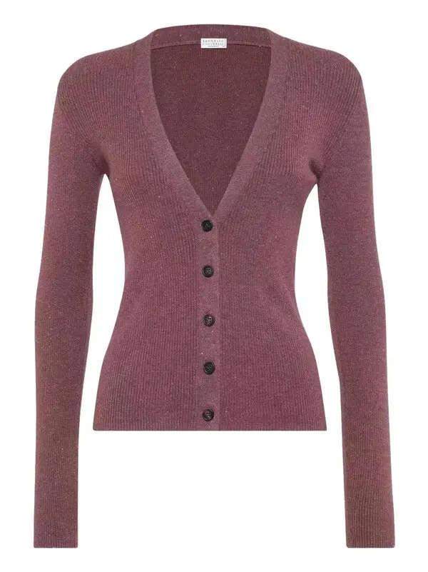 Brunello Cucinelli V-neck Cardigan - Red