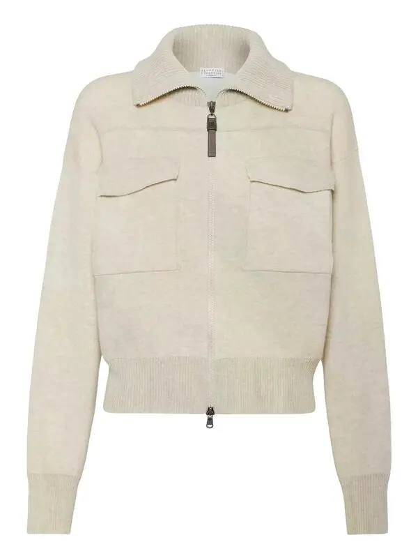 Brunello Cucinelli Double-knit Cardigan - Neutrals