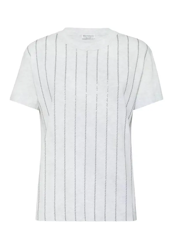 Brunello Cucinelli Striped T-shirt - White