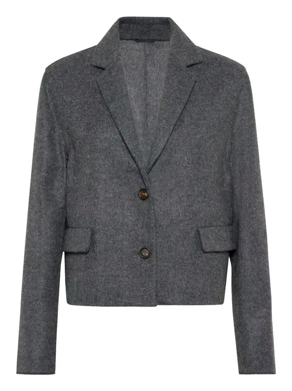 Brunello Cucinelli Cropped Blazer - Grey