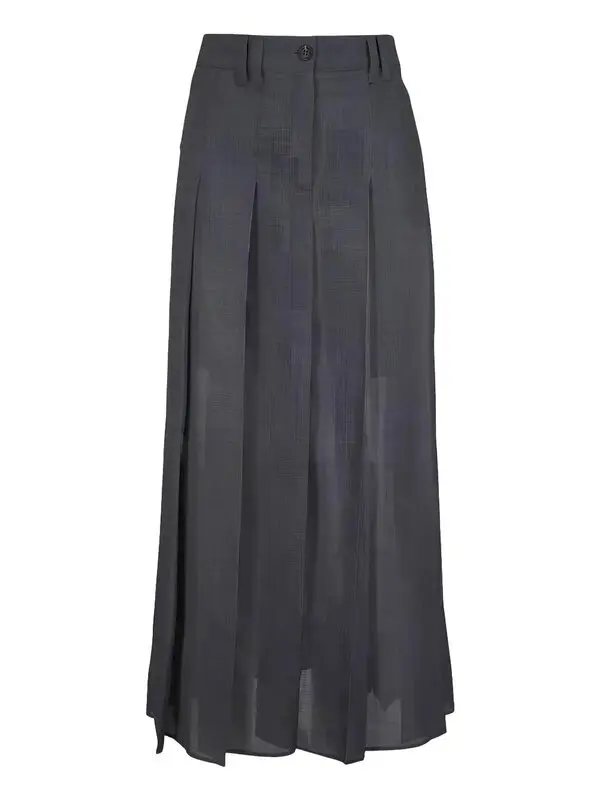 Brunello Cucinelli Pleated Maxi Skirt - Grey