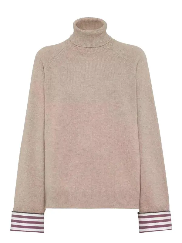 Brunello Cucinelli Cashmere Roll Neck Sweater - Neutrals