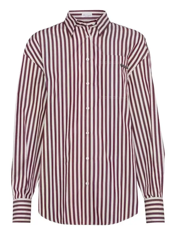 Brunello Cucinelli Striped Shirt - Red