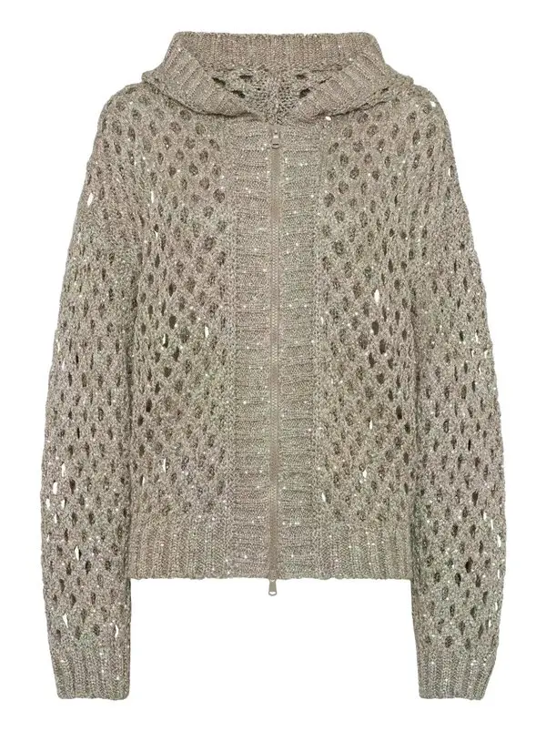 Brunello Cucinelli Open-knit Cardigan - Neutrals