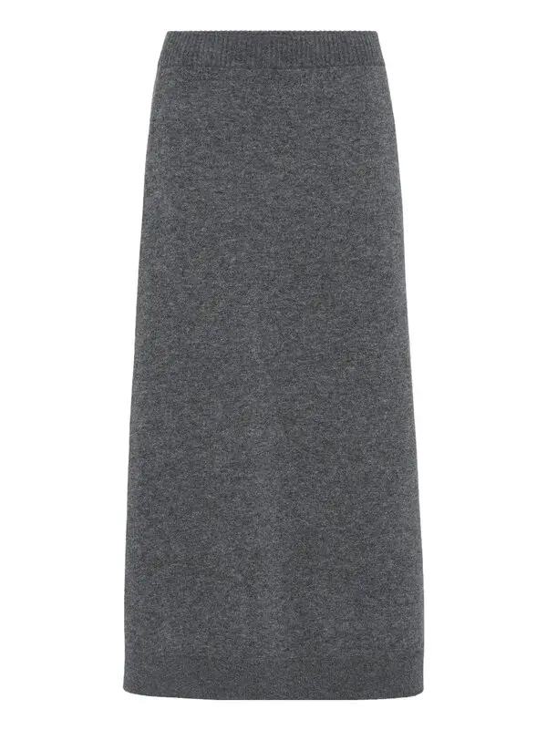 Brunello Cucinelli Knitted Midi Skirt - Grey