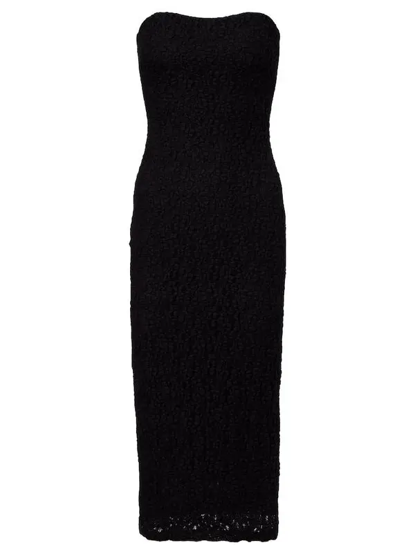 Max Mara Elegante Luciana Strapless Midi Dress - Black