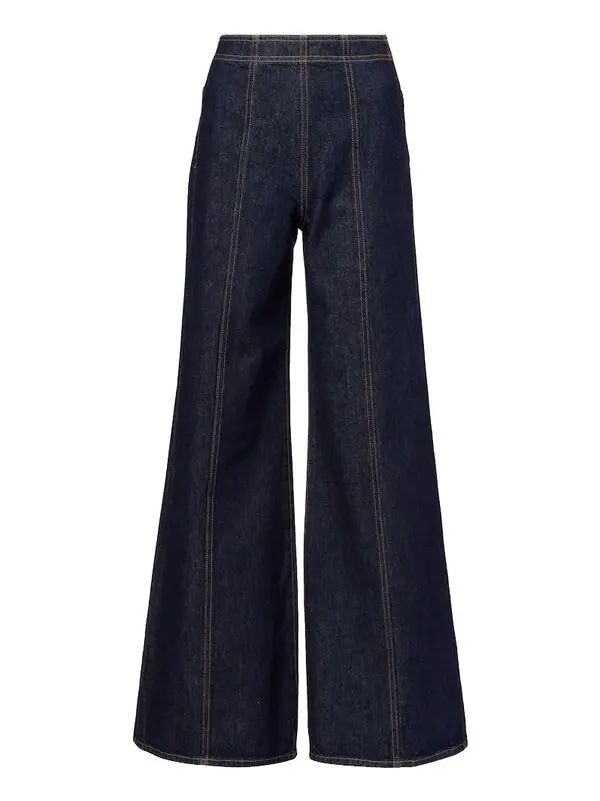 Ulla Johnson Bianca High-rise Wide-leg Jeans - Blue