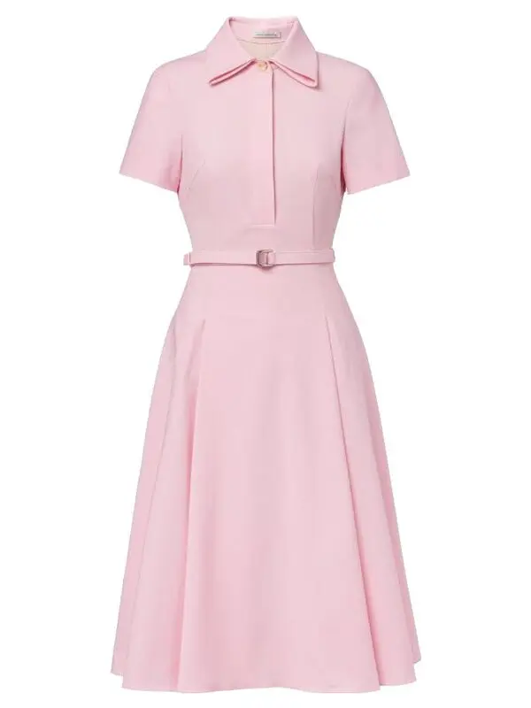 EMILIA WICKSTEAD Iwona Belted Shirt Dress - Pink