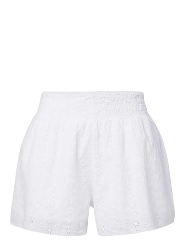 Velvet By Graham & Spencer Iris Eyelet Cotton Shorts - White