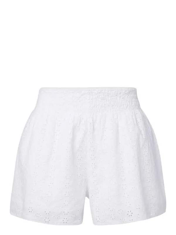 Velvet By Graham & Spencer Iris Eyelet Cotton Shorts - White