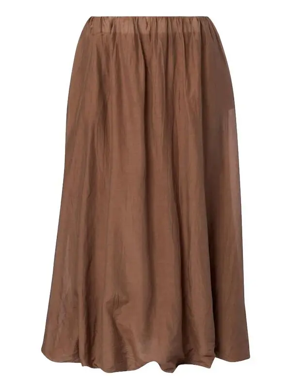 Velvet By Graham & Spencer Ines Cotton And Silk Voile Maxi Skirt - Brown