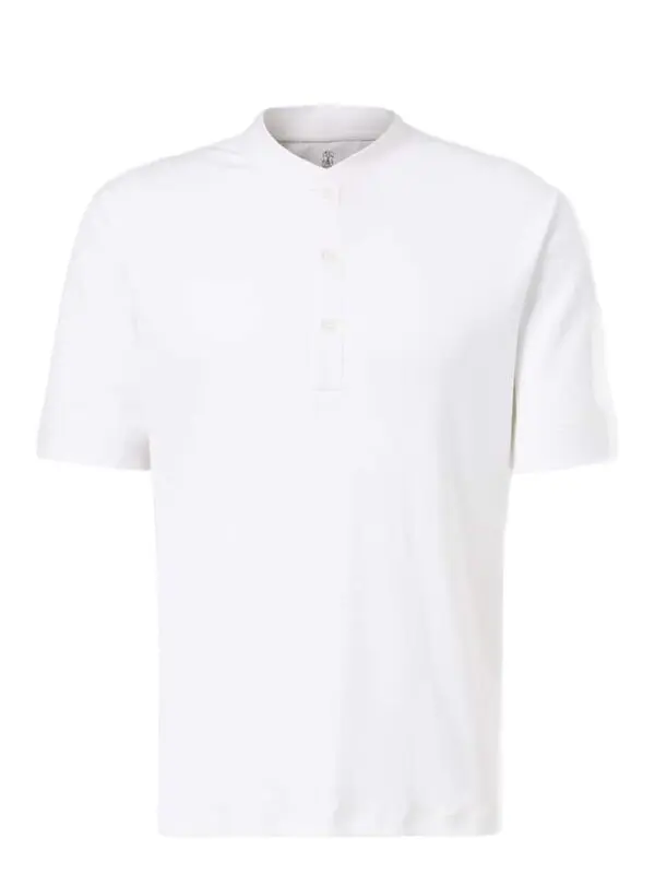 Brunello Cucinelli Jersey Henley Shirt - White