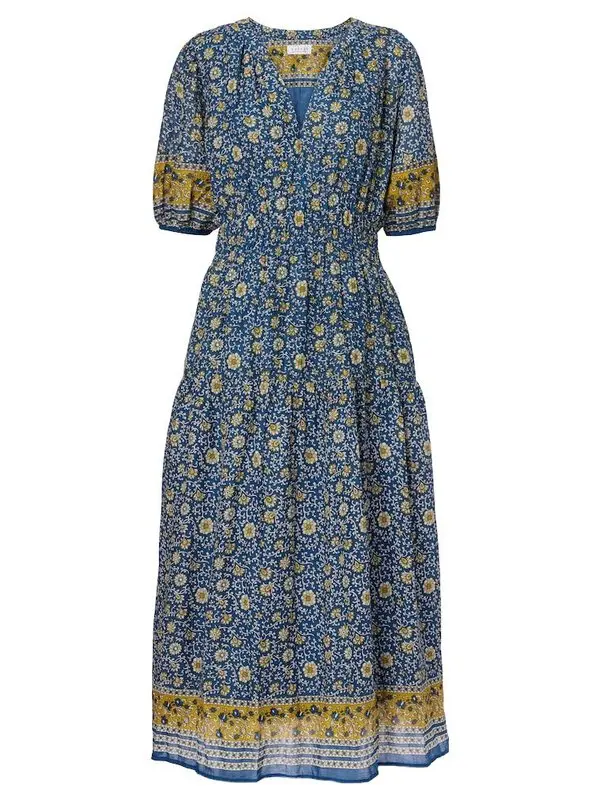 Velvet By Graham & Spencer Natalia Floral Cotton Maxi Dress - Blue