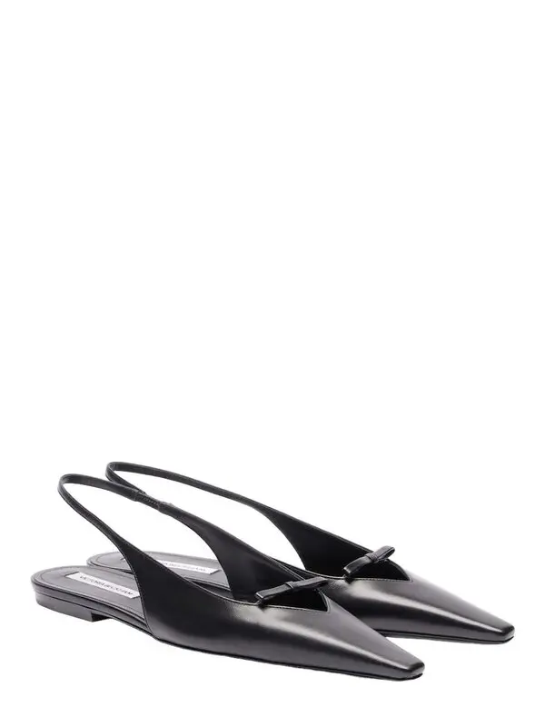 Victoria Beckham Leather Slingback Flats - Black