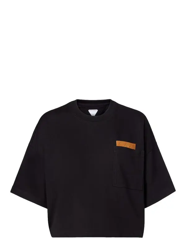 Bottega Veneta Cropped Cotton Jersey T-shirt - Black