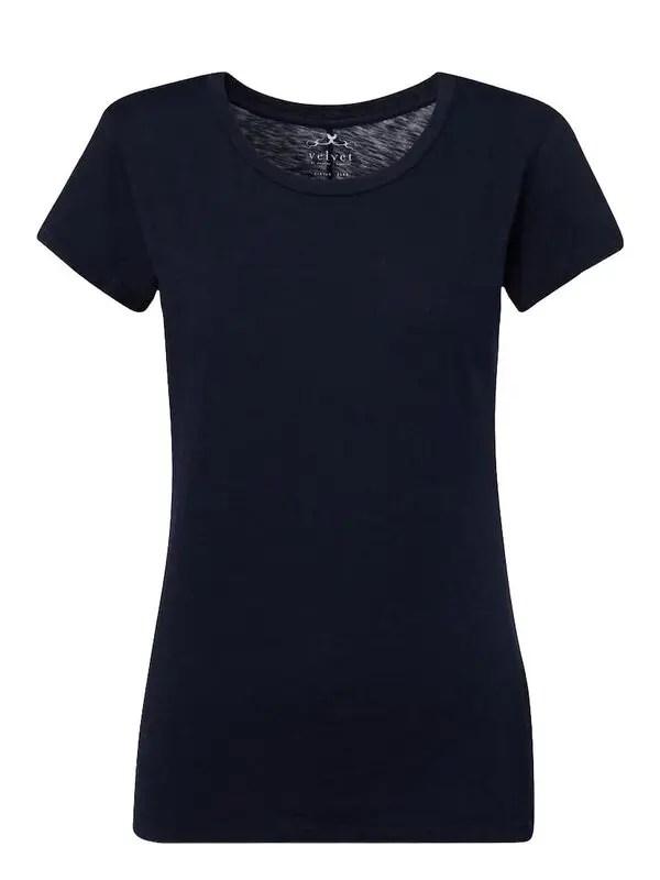 Velvet By Graham & Spencer Odelia Cotton T-shirt - Blue