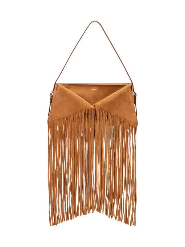 Coperni Fringed Suede Shoulder Bag - Brown