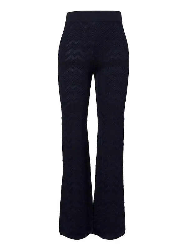 Missoni Zigzag High-rise Flared Pants - Blue