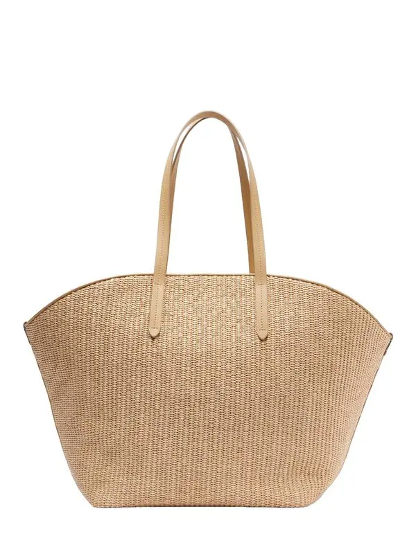Brunello Cucinelli Monili Raffia-effect Basket Bag - Beige