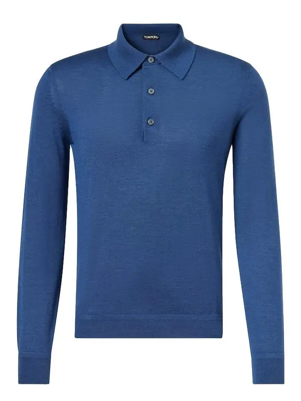 TOM FORD Cashmere And Silk Polo Sweater - Blue