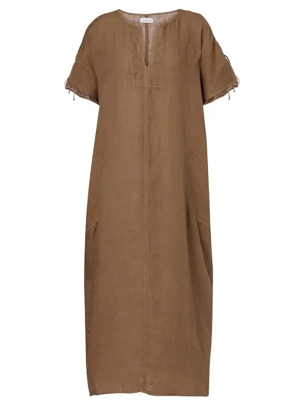 Velvet By Graham & Spencer Maeve Linen Kaftan - Brown