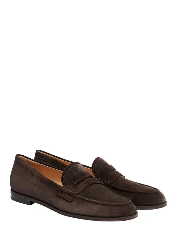 GIANVITO ROSSI Suede Driving Shoes - Brown