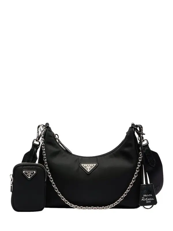 Prada Re-edition 2005 Nylon Shoulder Bag - Black