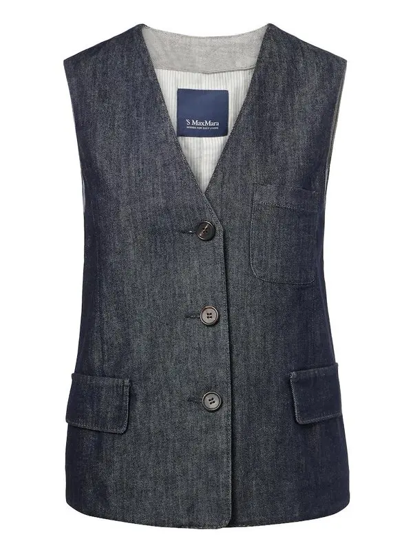 Max Mara Denim Waistcoat - Blue