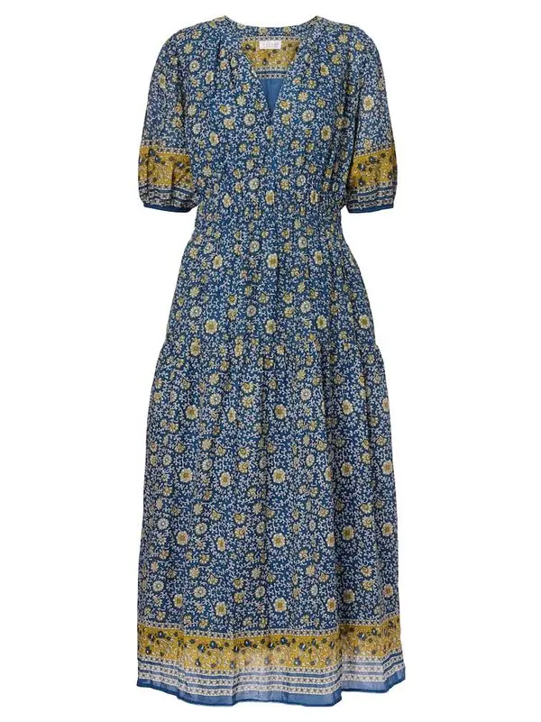 Velvet By Graham & Spencer Natalia Floral Cotton Maxi Dress - Blue