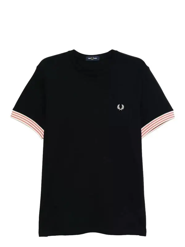 Fred Perry Striped-cuffs T-shirt - Blue