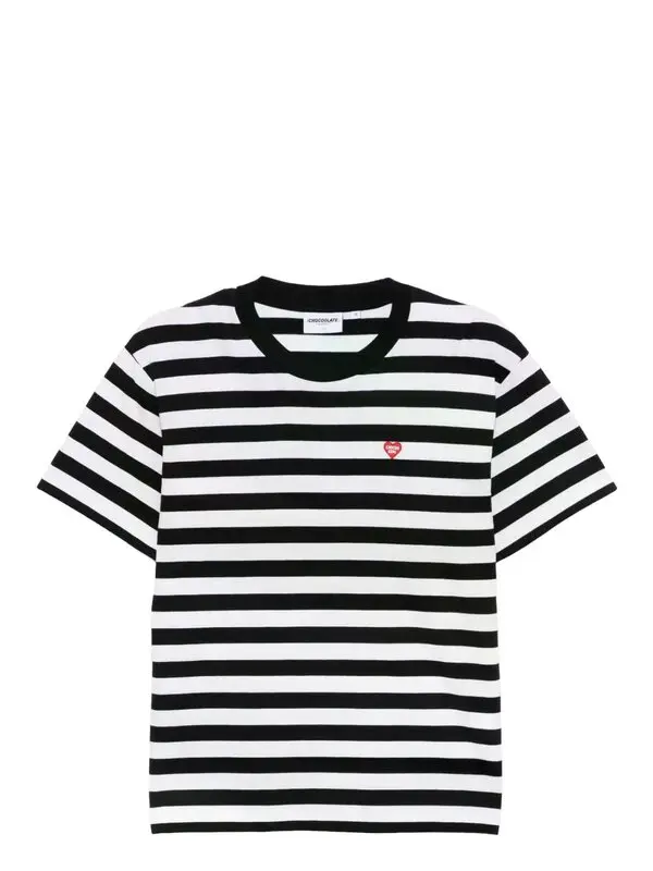 CHOCOOLATE Striped T-shirt - Black