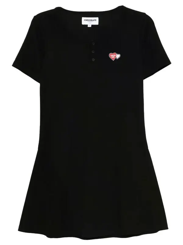 CHOCOOLATE Logo-patch Mini Dress - Black