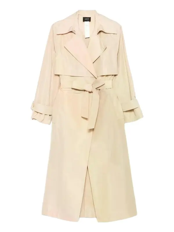 Akris Mulberry Silk Trench Coat - Brown