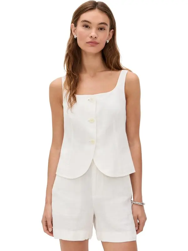 ALEX MILL Luna Linen Vest - Off White