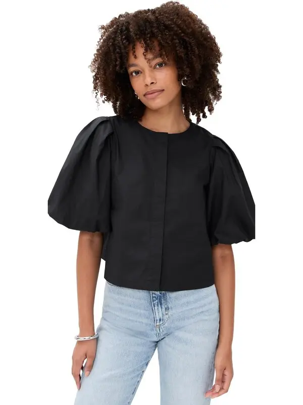 LE BOP Liza Puff Sleeve Shirt - Black