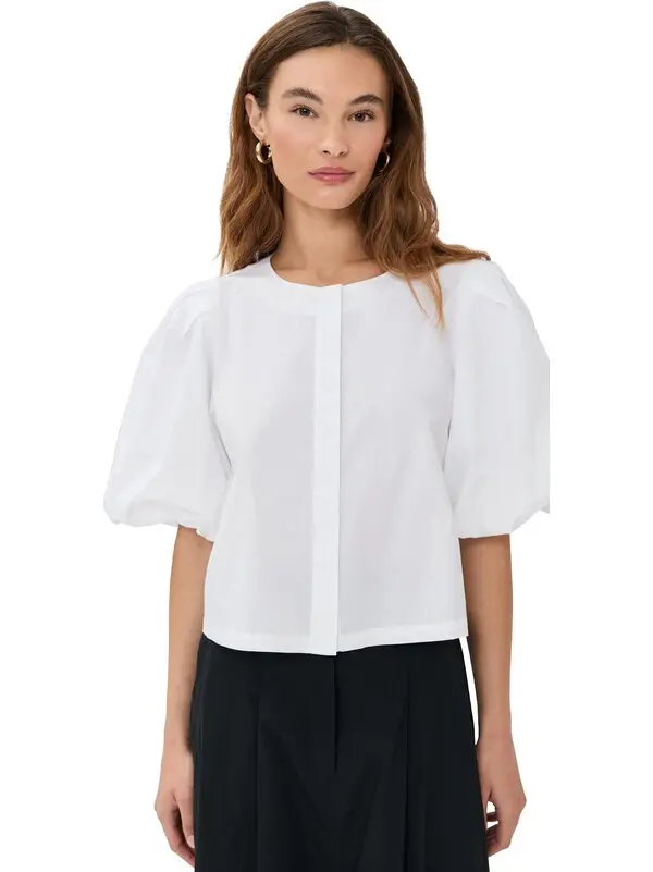 LE BOP Liza Puff Sleeve Shirt - White