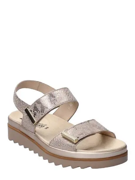 Mephisto Dominica Platform Sandals - Light Taupe Leather