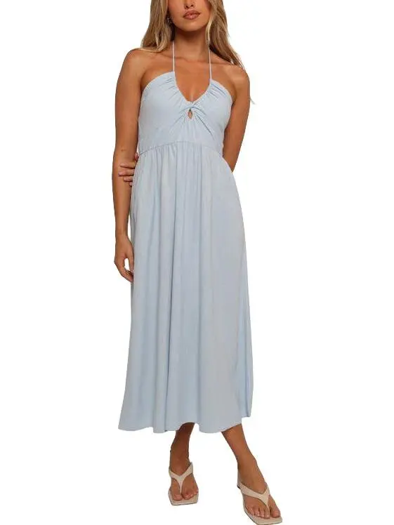 PETAL & PUP Linen Maxi Dress - Light Blue