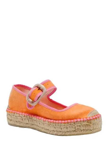 Free People Surfside Platform Espadrille - Orange Crush