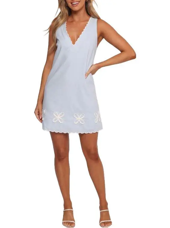 PETAL & PUP Thalia Mini Dress - Blue/ White