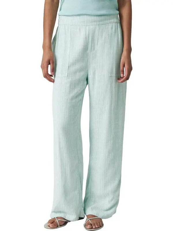 Splendid Layla Wide Leg Pants - Mint Stripe
