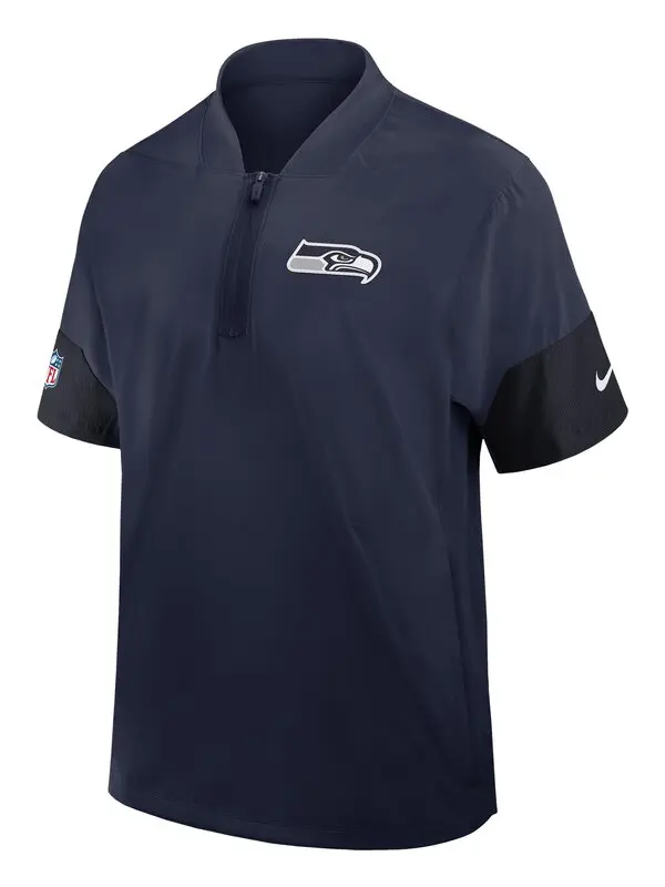 Nike Seattle Seahawks Sideline Coach Nfl 1/2-zip Short-sleeve Jacket - Blue