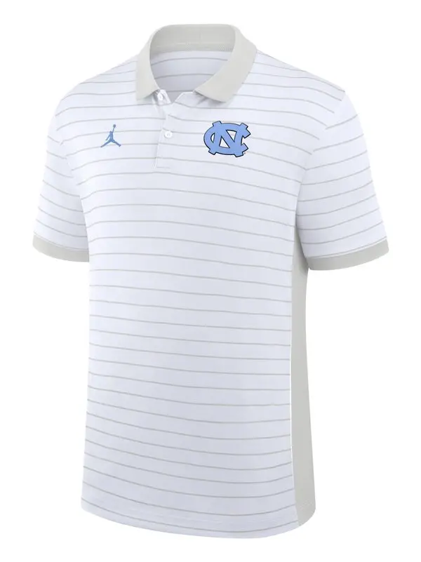 JORDAN North Carolina Sideline Victory Stripe Brand Dri-fit College Polo - White