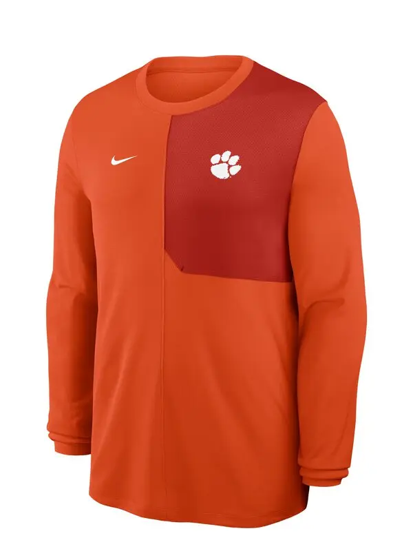Nike Clemson Sideline Coach Dri-fit College Long-sleeve Top - Orange