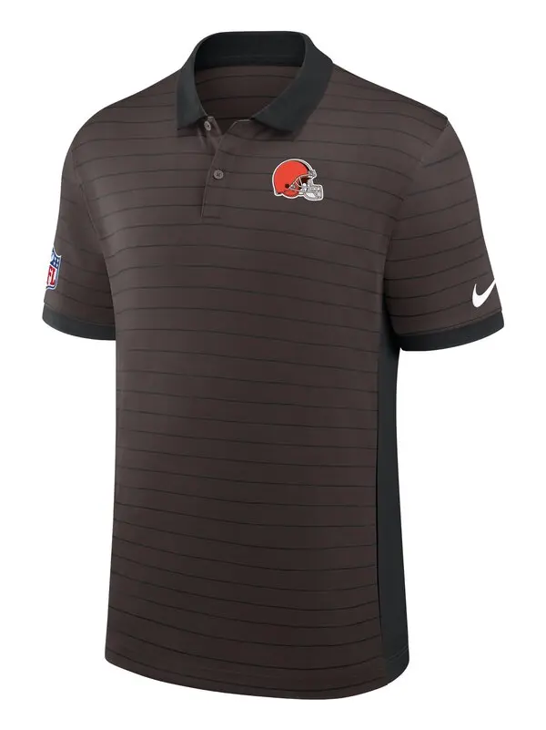 Nike Cleveland Browns Sideline Victory Stripe Dri-fit Nfl Polo - Brown